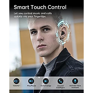 GIEC New Ture Wireless Earbuds Noise Cancelling Headphones Bluetooth 5.3 Light Small Earbud IPX5 Waterproof 48Hrs Playtime Big Bass Bluetooth Ear Buds with Mic and Charging Case for iPhone/Android