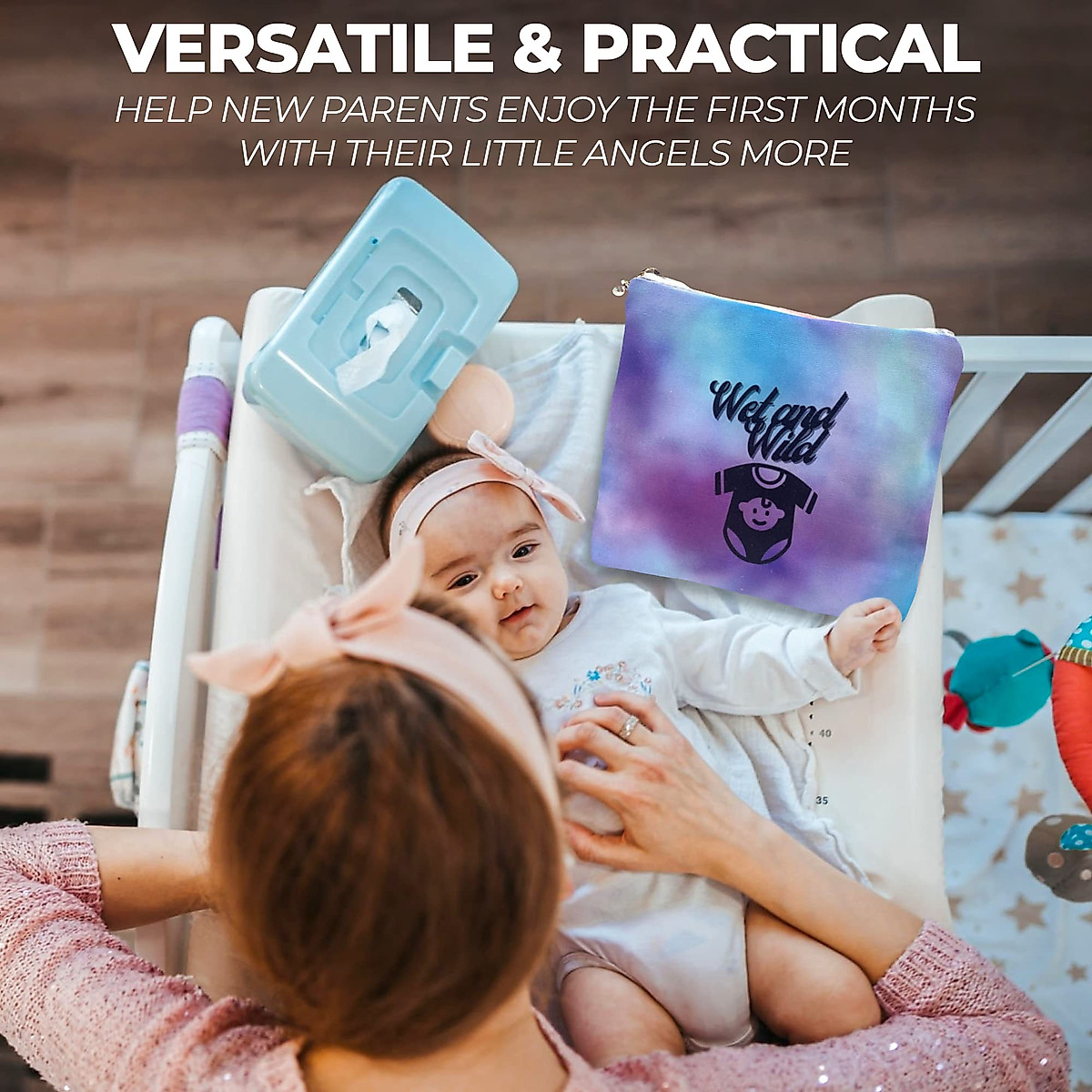 Loud Mama Diaper Bag Organizing Pouches – Premium Diaper Bag Organizer Set with 4 Pouch Bags – Practical and Versatile Pouches for Organization with Tie-Dye Patterns – Cool and Chic – Assorted Pack