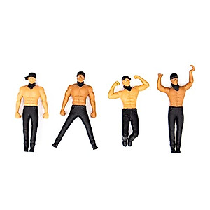 NPW Ladies Night Drink Markers, Original Drinking Buddies & Wine Glass Charms for Family Get Together & More, Novelty Gifts (4 Count) Magic Mike