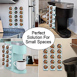 SUNGRACE K Cup Pod Organizer Holder for Keurig K-cup Coffee, Side Mount Storage Holders, Perfect for Small Counters (Blue, 3 Pack for 15 K Cups)