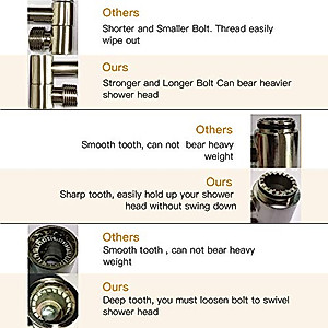 8 Inch Shower Head Extension Arm Chrome.Solid Brass Adjustable Shower Arm Extension. Lower Or Raise Any Rain Or Handheld Showerhead To Your Height & Angle – Universal Connection