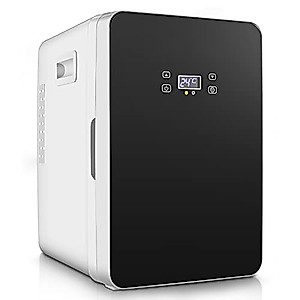 Homdox Mini Fridge, 20L Compact Skincare Fridge, 60W Portable Cooling and Heating Refrigerator for Skincare, Foods, Medications, Bedroom, Office & Car, black