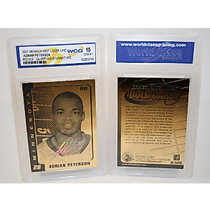 ADRIAN PETERSON 2007 Laser Line Gold Card ROOKIE Vikings Graded GEM MINT 10