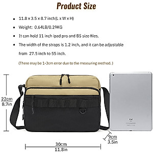 El-fmly Messenger Bag for Men Women, Multi-pocket Crossbody Shoulder Bag for Daily Use, Outdoor, Sports, Travel (Kaki)