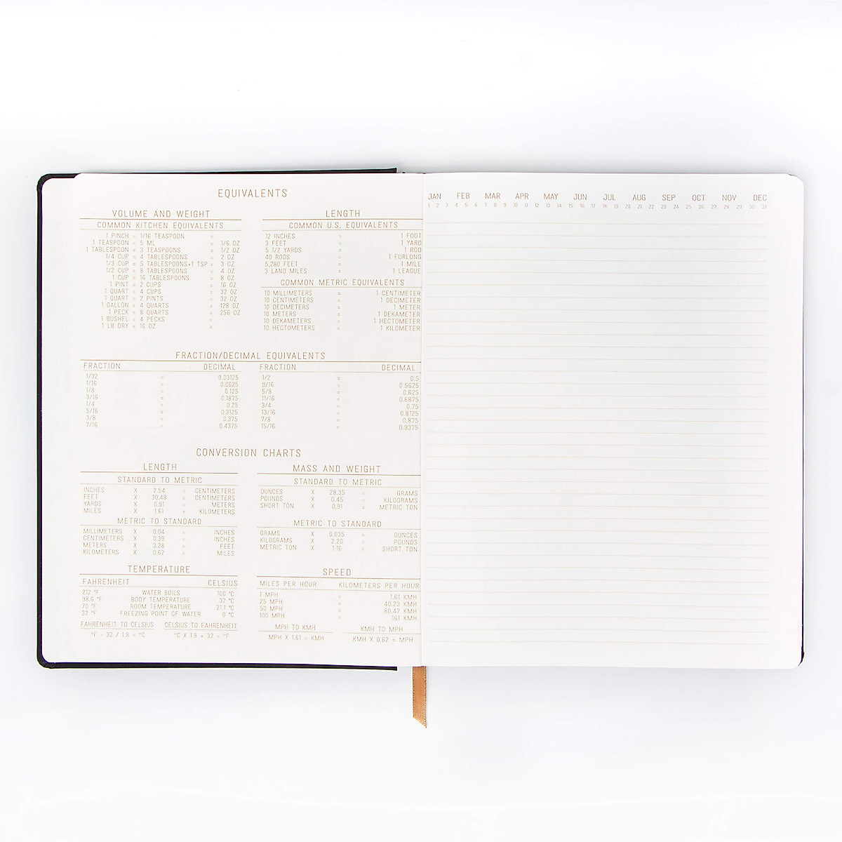 Designworks Ink Bad Ideas Black 7.25" x 10.25" Jumbo Journal Notebook with Cloth Cover, Gold Accents, Lined Pages, Ribbon Marker for Work, Writing, Journaling