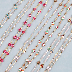 Female Magnetic Anti-Lost Strap Holder Necklace White Pearl Stainless Steel Chain Compatible with Airpods Pro 3 2 1