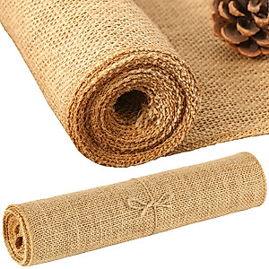 Burlap Table Runners 30x275cm丨Natural Rustic Decor for Weddings, Parties & Home Tablecloth丨Premium Jute Fabric Rolls丨Eco-Friendly Hessian Linens DIY Crafts by KENNUOCAT