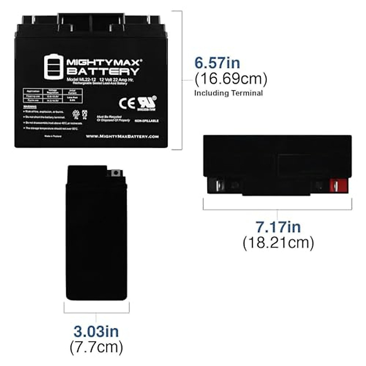 Mighty Max Battery 12V 22AH Battery Replacement for Truck PAC ES1240 for ES8000 JumpStarter - 2 Pack