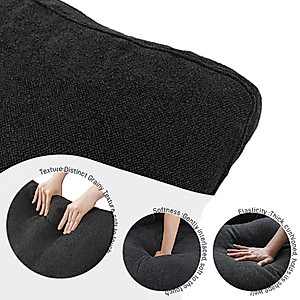 Cloud Modular Sectional Sofa for Livingroom,Large Down Filled Comfort Corner Sectional Sofa Couch with Ottoman,Wide Deep Seat Convertible Couches for Office Apartment,V Shaped,Black