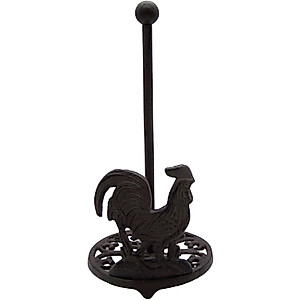 Cast Iron Rooster Paper Towel Holder 13 Inch