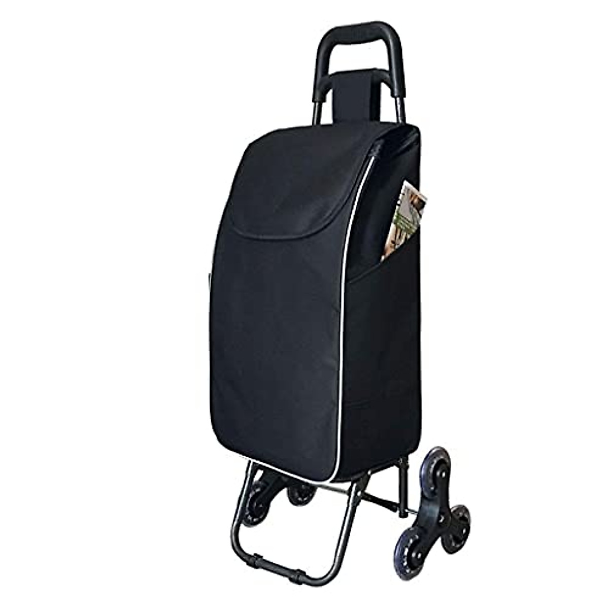 Shopping Trolley on Wheels Multi Function Shopping Cart Trip Climbing Stairs Cart Collapsible Portable Lever Car Small Trailer Trolley Storage Hand Trucks,Brown,