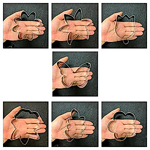 Flower and Leaf Cookie Cutter Set-7 Piece-Daisy, Lily, Rose, Tulip, Oak Leaf and Butterfly Fondant Biscui Cutters