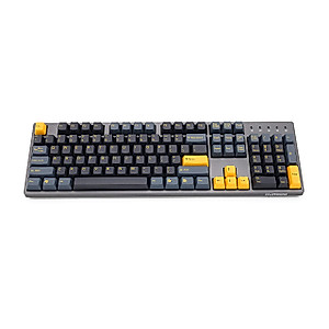 KPREPUBLIC taihao abs Double Shot keycaps Midnight for DIY Gaming Mechanical Keyboard Color of Black Yellow 104 ansi (Taihao Mid Night Set)