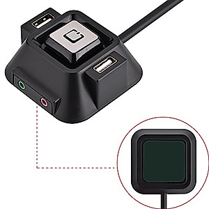 Zerone Desktop PC Switch Button Electricity Supply On/Off Reset HDD Push Button Reset Switch + Dual USB Ports + Audio Ports for Desktop Computer Case
