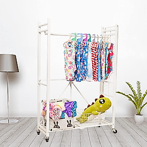 Nursery Closet Organizer and Storage Set - Hangers for Baby Clothes, Closet Size Dividers (Newborn Infant to Toddler), Large Collapsible Storage & Laundry Baskets - All in One Solution