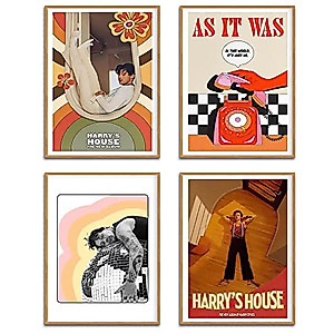 WUDJXG Harry Styles Album Cover Poster HL As It Was Music Posters Aesthetic Decor HD Print Room Pictures Canvas Wall Art 4 Sheet 8x10 inch Unframed