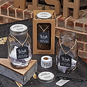 Top Shelf 50th Birthday Wish Jar With 100 Tickets, Pen, and Decorative Lid