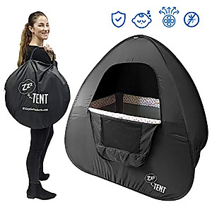 EasyGoProdcuts ZZZ Play & Crib Canopy Blackout Instant Tent – Compatible with Pack ‘n Play, Baby Bjorn & Lotus Travel Crib, Lotus Crib & Others… New Zipper System Patented