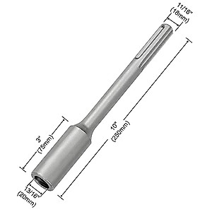 SDS-Max 18mm Diameter Shank Ground Rod Driver for 5/8 Inch and 3/4 Inch Ground Rods, Work with Bosch Dewalt Milwaukee Hilti and Other SDS Max Rotary Hammers and Demolition Hammers