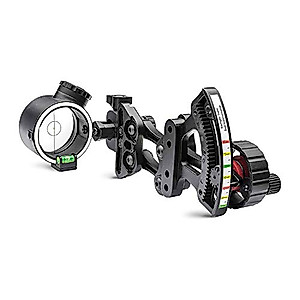 TruGlo Pro Power Dot Illuminated Adjustable Range Rover LED Bow Sight Accessory with Zero-In Adjustment Dial and Quiver Mount, Black