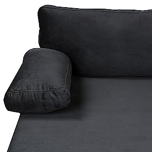 Casa Andrea Milano Modern Velvet Fabric Sectional Sofa, L-Shape Couch with Extra Wide Chaise Lounge