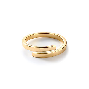 PAVOI 14K Gold Plated Twist Stacking Ring l Bands for Women (Yellow Plated, 8)