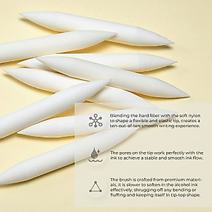 Ohuhu Markers Replacement Super Brush Nibs of Honolulu & Honolulu B Series - Pack of 8 - A Tweezer included - Comes in A Storage Box