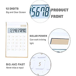 LCD Display Solar Calculator Compact Size Ergonomic Financial Calculator for Office Home(Black)