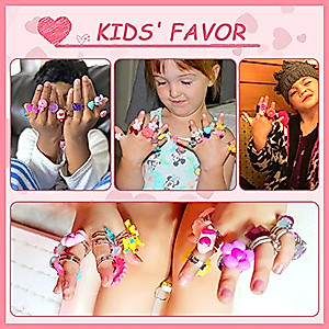 PinkSheep Little Girl Jewel Rings in Box, Adjustable, No Duplication, Girl Pretend Play and Dress Up Rings (24 Lovely Ring)