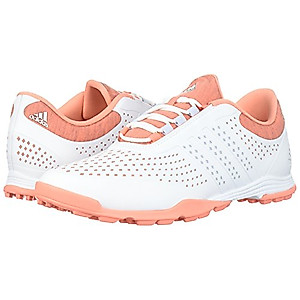 adidas Women's Adipure Sport Golf Shoe, White/Aero Blue/Chalk Coral, 8 Medium US