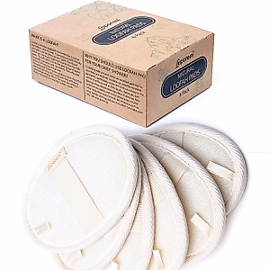 6 Pack Premium Bath Loofah Pads - 6 Inch, 100% Natural Exfoliating Shower Sponge Scrubber, Perfect for Men & Women Body Wash, Luxurious Luffa Loofah Body Scrubber