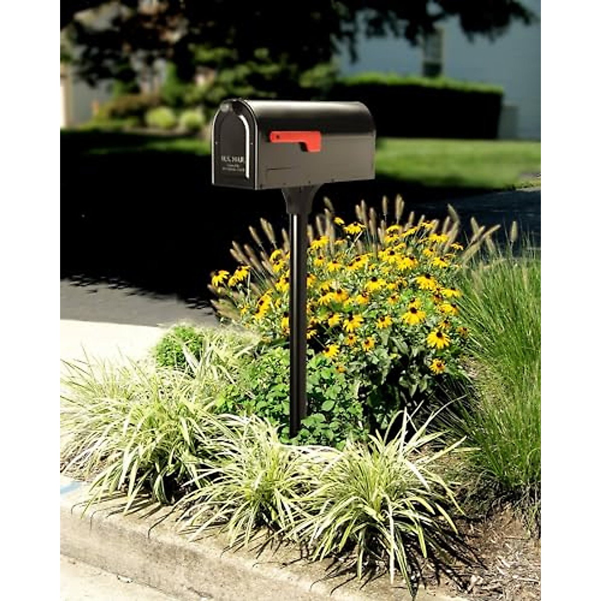 Architectural Mailboxes 7680B-10 MB1 Mount Mailbox and In-Ground Post Kit, Medium, Bl