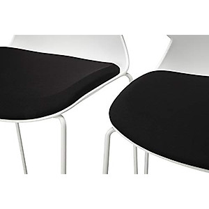 HON Basyx Contempo Guest Stool, 2 Pack, White/Black