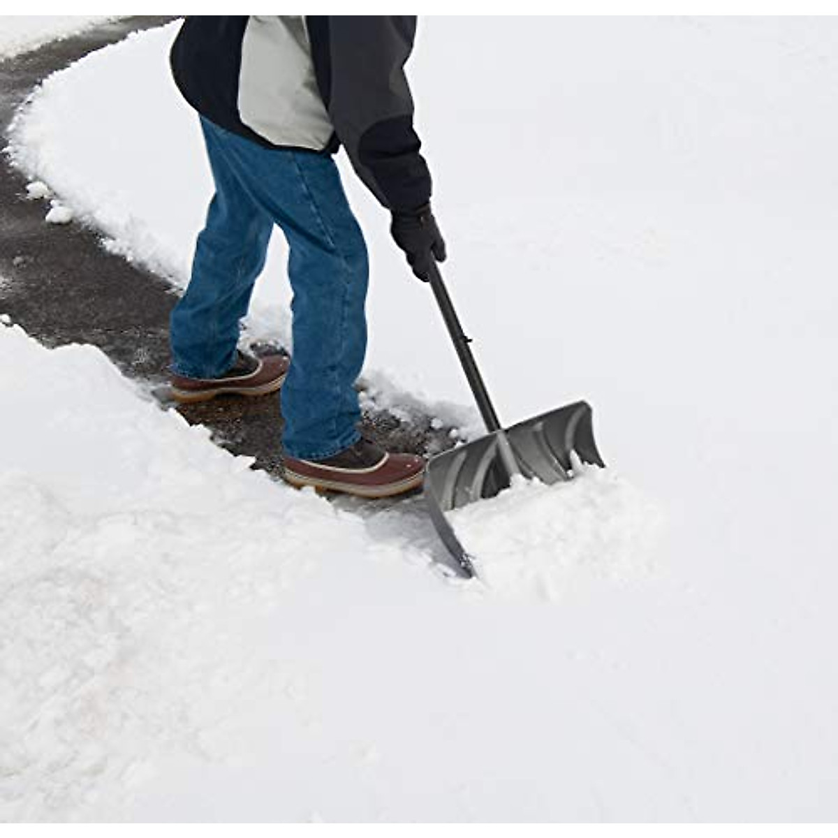 Suncast 20" Combination Snow Shovel/Pusher, Grey/Black