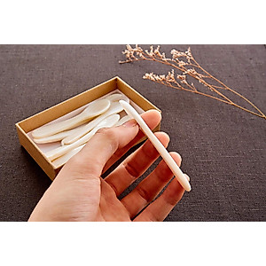 DUEBEL Set of 10 White Mother of Pearl 3.15′′ Caviar Spoons for Caviar, Egg, Coffee Serving (White, 8cm x 2.3cm)