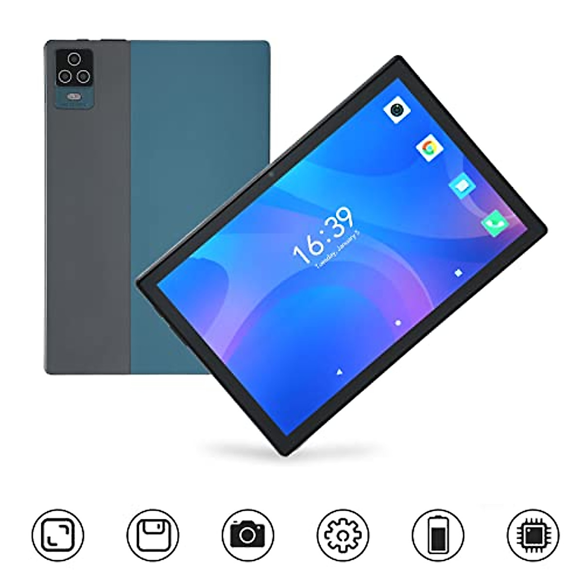 Android 12 Tablet 10.1 Inch Tablet, Octa Core CPU 12GB RAM 256GB ROM, Support 4GLTE, 5G WiFi, Dual Card Dual Standby, 8MP Front and 16MP Rear Cameras (Blue)
