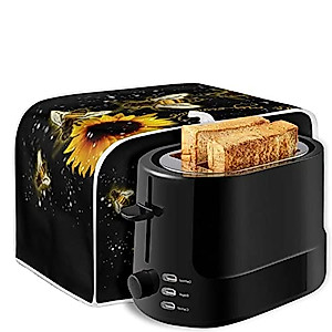 Jiueut Hummingbird and Flower Print Toaster Cover 2 Slice Wide Slot,Kitchen Small Appliance Covers,Small Toaster Microwave Oven Dust Cover,Pink