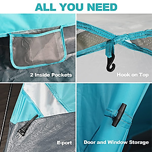 HAUSHOF 2/4-Person Family Dome Tent with Removable Rain-Fly, Easy Set Up Portable Camping Tent for Backpacking Hiking Backyard Outdoor, Green/Blue/2-person/4-person