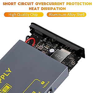 lotmusic Portable Guitar Pedal Power Supply 7 Isolated DC Output, Built-in 3.7V/10000mAh Rechargeable Battery for 9V Guitar Bass Effect Pedals with Short Circuit/overcurrent Protection