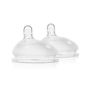 Olababy Gentle Bottle Silicone Replacement Nipple 2 Pack (0-3 Months/Slow Flow))
