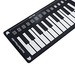 Roll Up Piano,49 Keys Electric Piano Keyboard,Portable Keyboard Piano,Keyboard Piano for Beginners(Black)