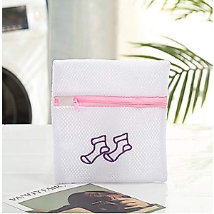 ChezMax Thicken Mesh Laundry Bags Durable Honeycomb Clothing Washing Bag Set Delicate Embroidery Laundry Bags For Laundry Blouse Bra Hosiery Stocking Underwear Lingerie 4Pcs