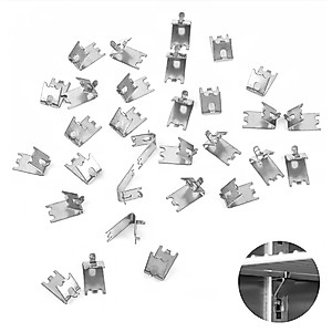 IMPRESA [30 Pack] 920158 Freezer Shelf Clip for True & Other Commercial Refrigerator - Stainless Steel Shelving - Refrigerator Shelf Clips - Metal Shelf Clips - Refrigerator Parts & Accessories