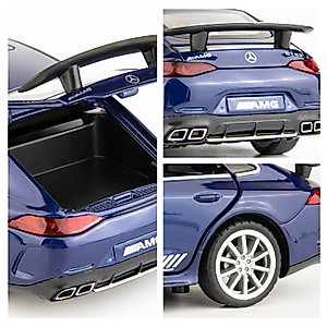 WAKAKAC 1/32 Diecast Car Benz AMG GT63 Model Car Pull Back with Sound and Light Toy Car for Boys Girls Adult Gift(Blue)