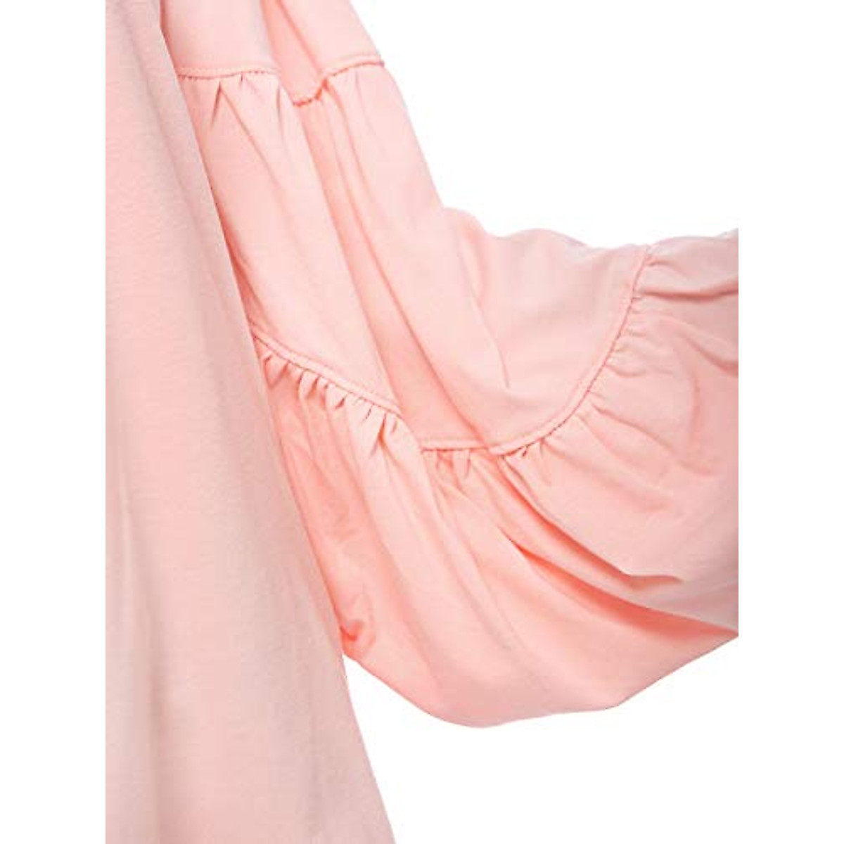 Anna-Kaci Womens Long Lantern Sleeve Soft Loose Baggy Tops T-Shirt Pullover, Rose, Small