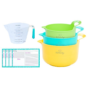 Tovla Jr. Cooking and Baking Montessori Mixing Bowl and Pitcher Set for Kids - Baking Supplies for Boys and Girls