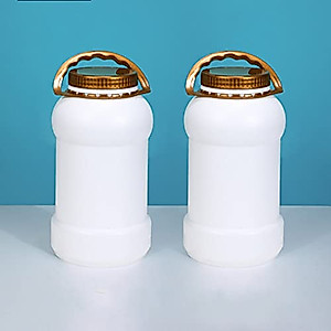 WellieSTR 8PCS Food Grade White Plastic Bucket with Handle & Lid,2L Plastic Bucket with Handle Lid Food Grade Storage Container for Home Kitchen Food Cereals Airtight Sealing