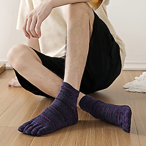 Hellomamma Mens Toe Socks Five Finger Sock Boys Running Athletic Cotton Ankle Sox 5 Pairs