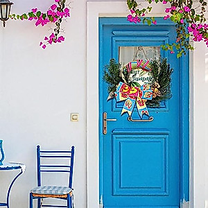 6 Rolls 30 Yards Summer Wired Ribbon Flip Flop Waves Polka Dot Stripe Fabric Decorative Ribbon Summer Themed Burlap Ribbons for Summer Wreath Bow DIY Craft