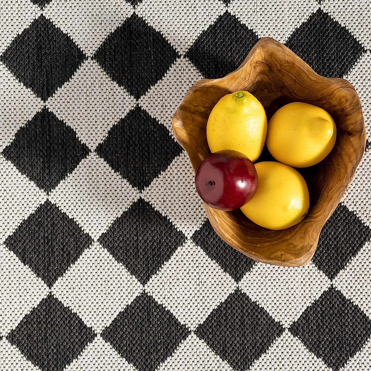 nuLOOM Myka Checkered Indoor/Outdoor Area Rug, 4' x 6', Black and White